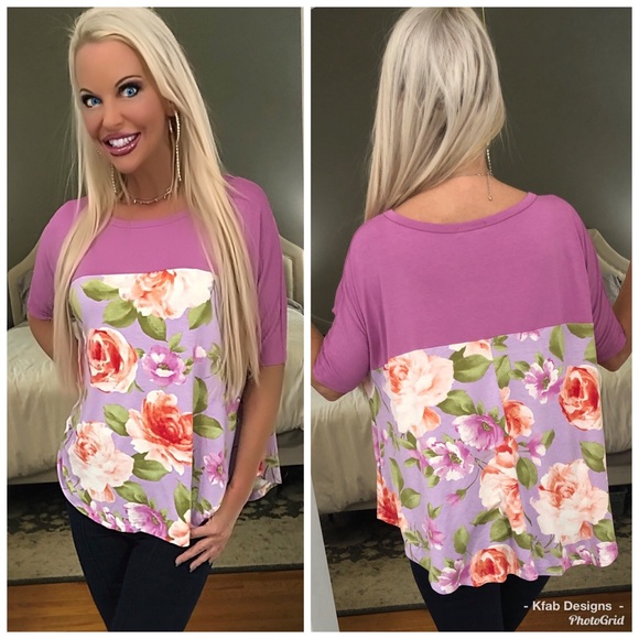 Tops | Last 1 Lilac Floral Flowy Top | Poshmark